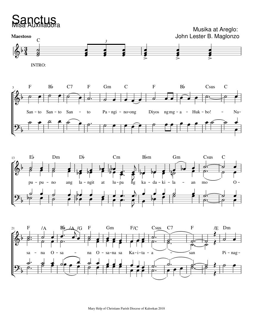 Sanctus Sheet music for Vocals (Choral) | Musescore.com