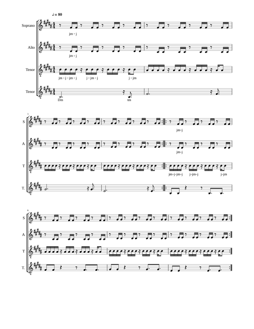 4-Chord Progression Acapella Rhythm Practice Sheet music for Piano (A Capella) | Musescore.com