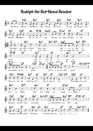 Simple Rudolph The Red Nosed Reindeer Violin Sheet