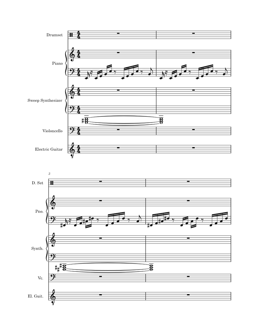 Movie theme Sheet music for Piano, Cello, Guitar, Drum group & more instruments (Mixed Ensemble ...