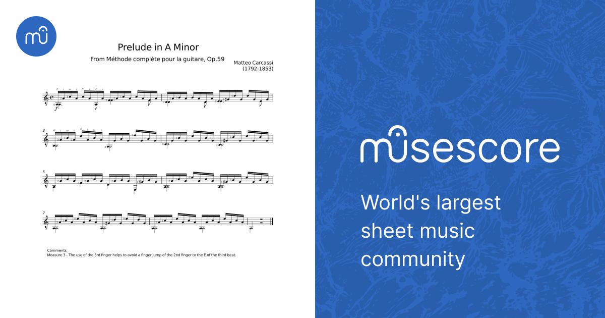 Prelude in a minor - Matteo Carcassi Sheet music for Guitar (Solo ...