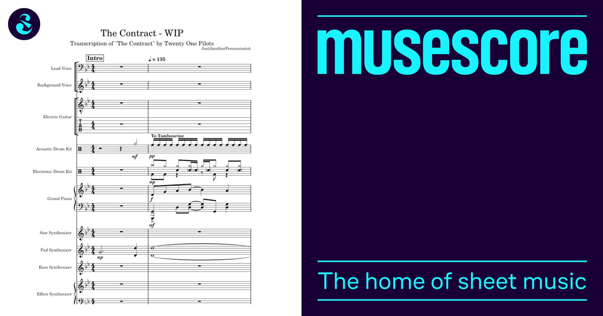 The Contract – Twenty One Pilots (WIP) Sheet Music and Tab with Chords ...