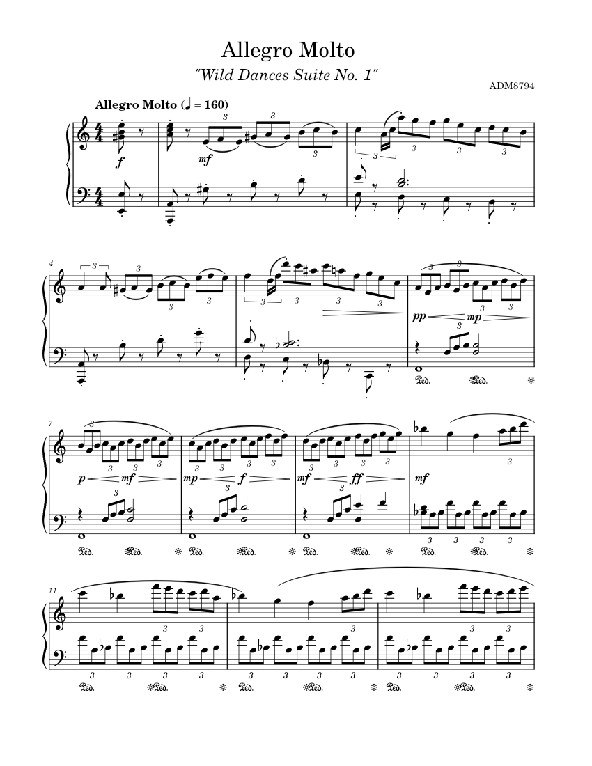 Allegro Molto - ADM8794 Sheet music for Piano (Solo) | Musescore.com