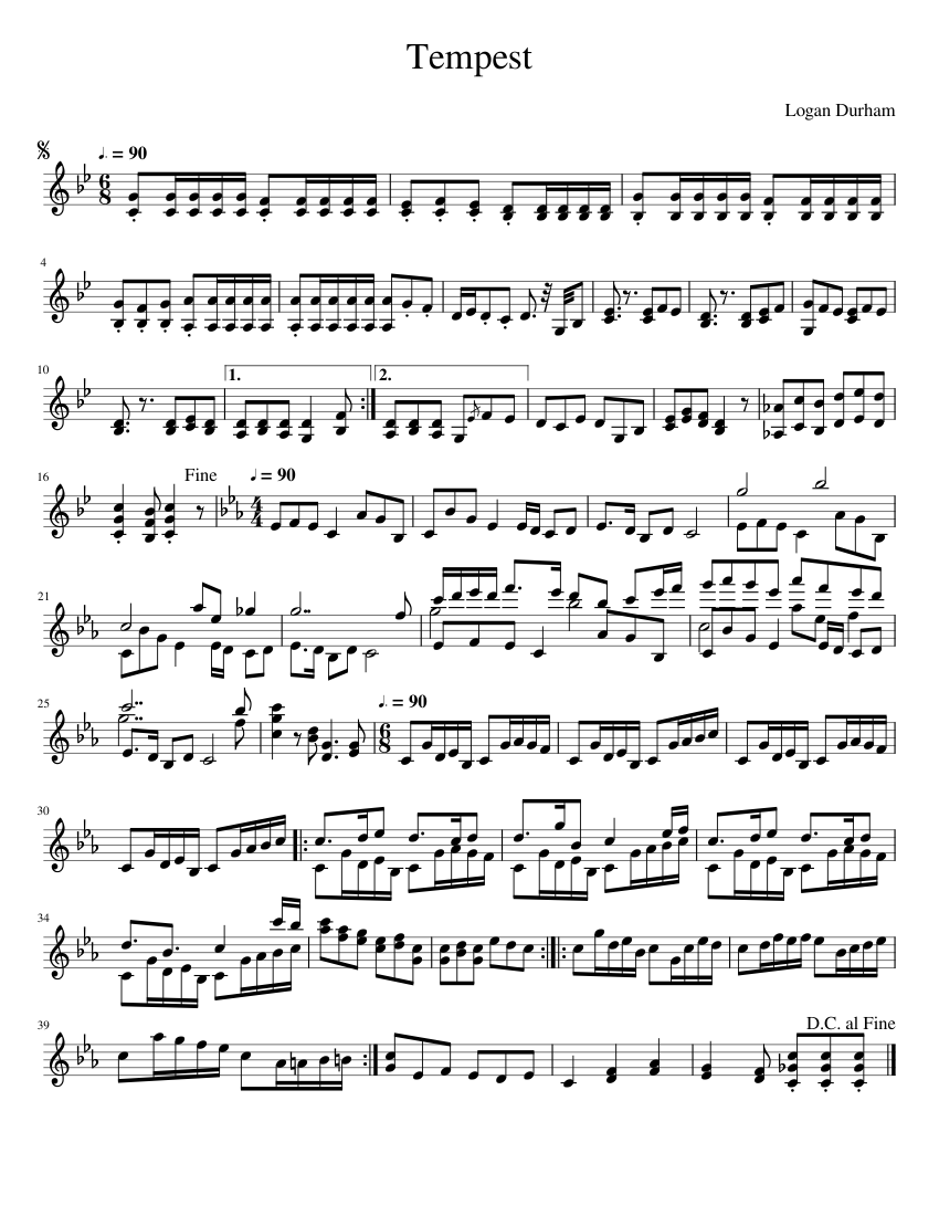 Tempest Sheet music for Violin (Solo) | Musescore.com