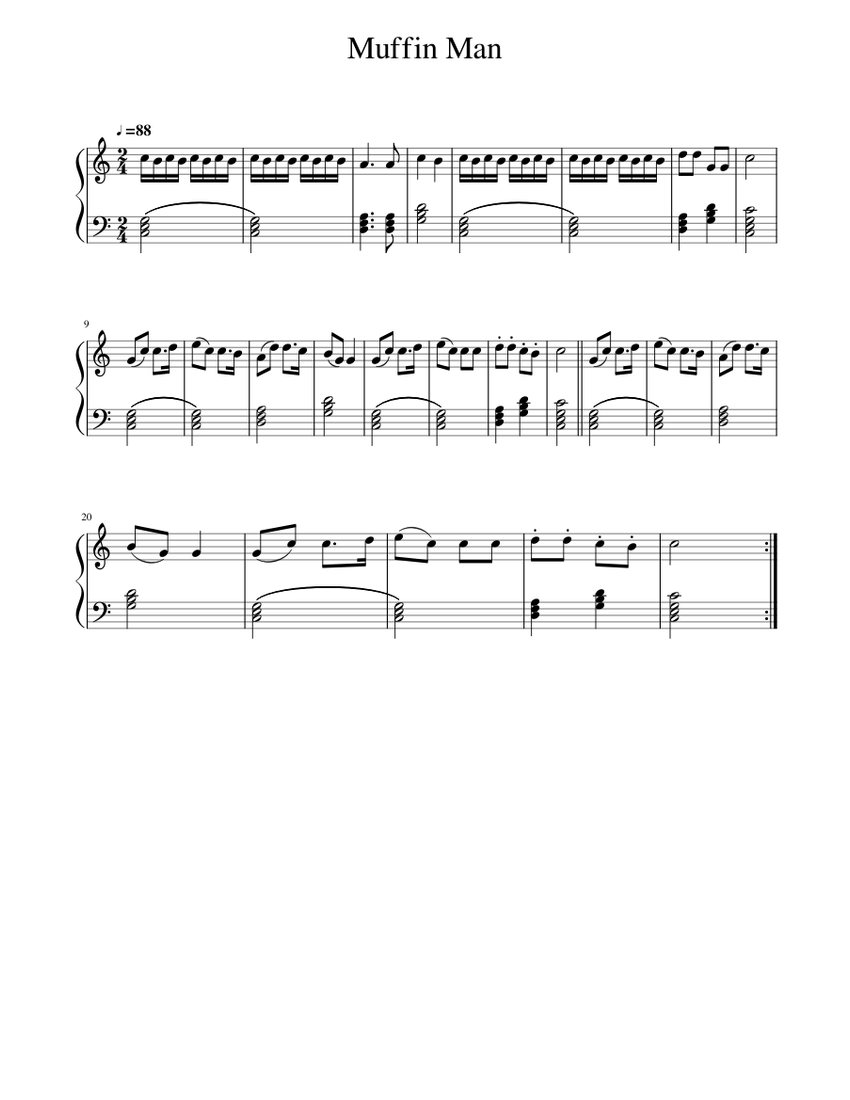 Muffin_Man 2 - piano tutorial