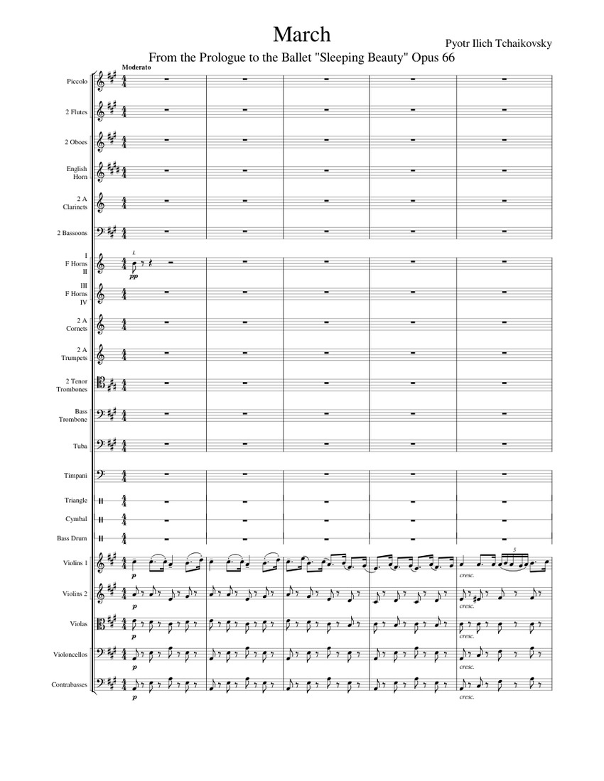 Sleeping Beauty Ballet Opus 66, March (Prologue) - Pyotr Ilich ...