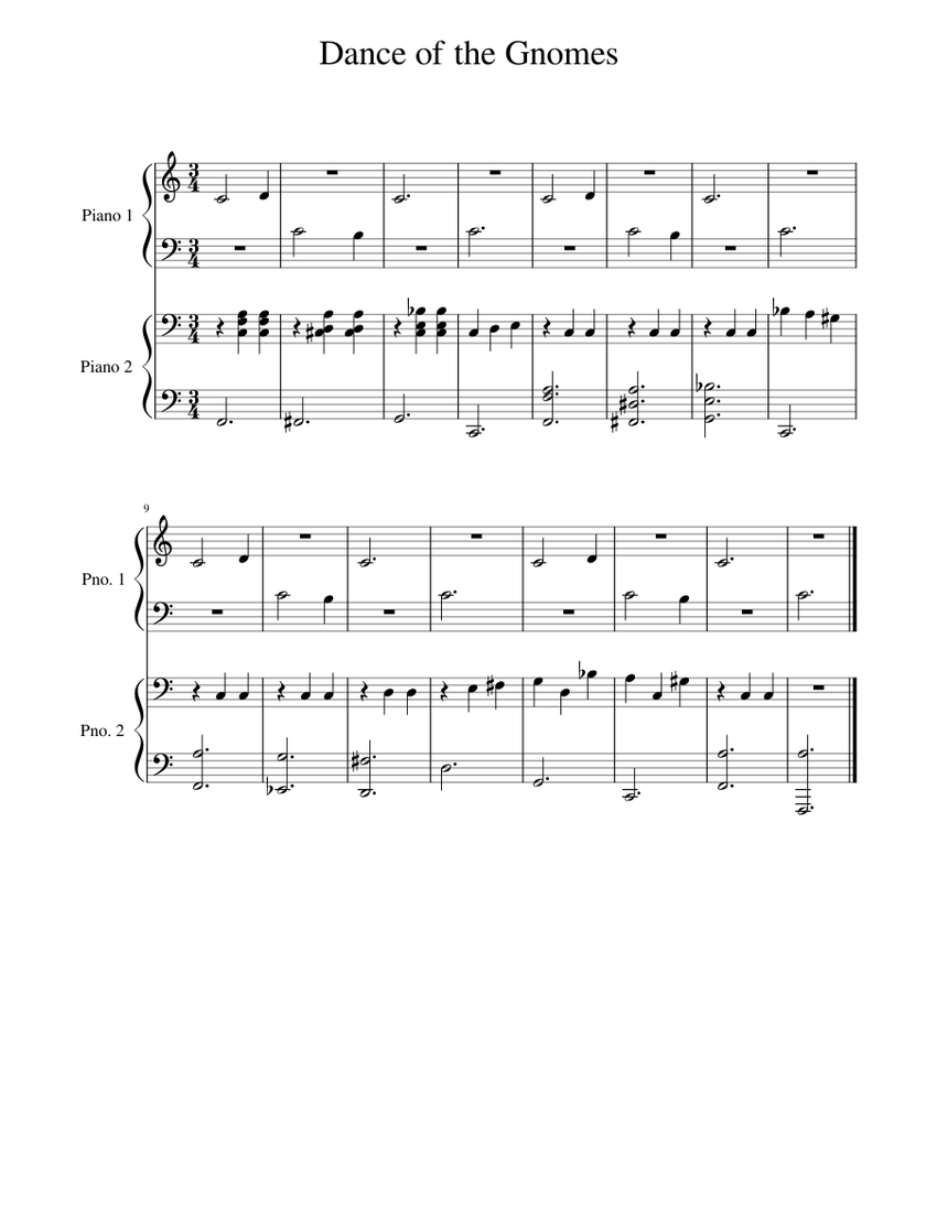 Dance of the Gnomes - John Thompson's easiest piano course Sheet music ...