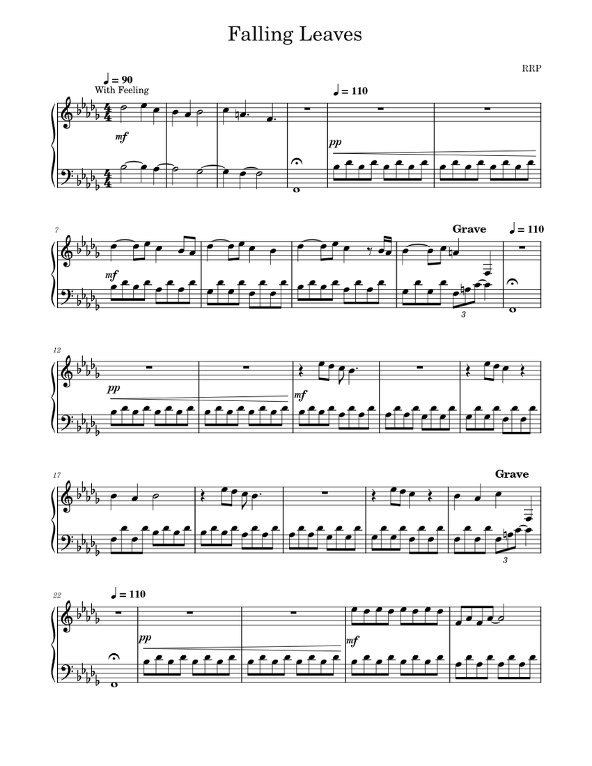 Falling Leaves Sheet music for Piano (Solo) Easy | Musescore.com