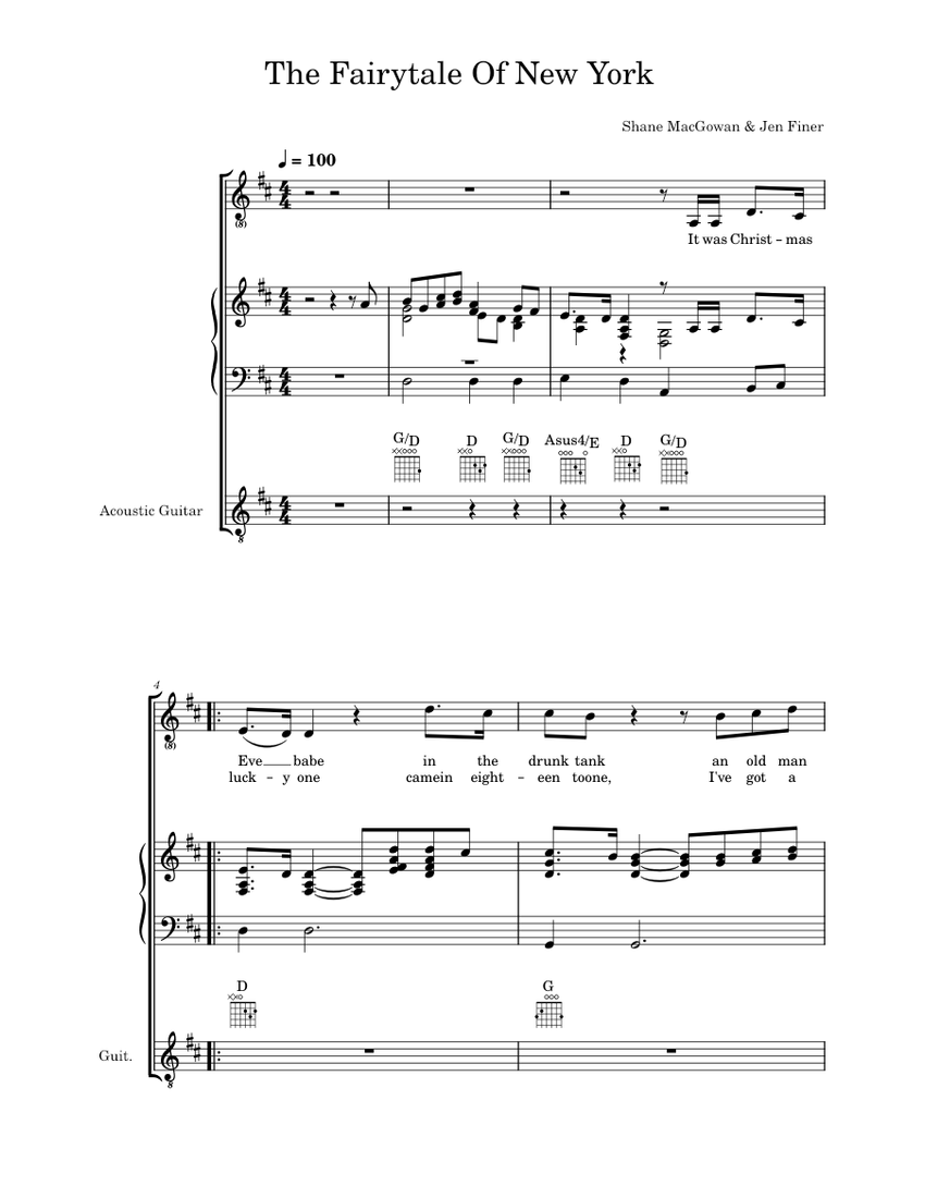 The Fairytale Of New York – The Pogues (Words & Music By: Shane Mac ...