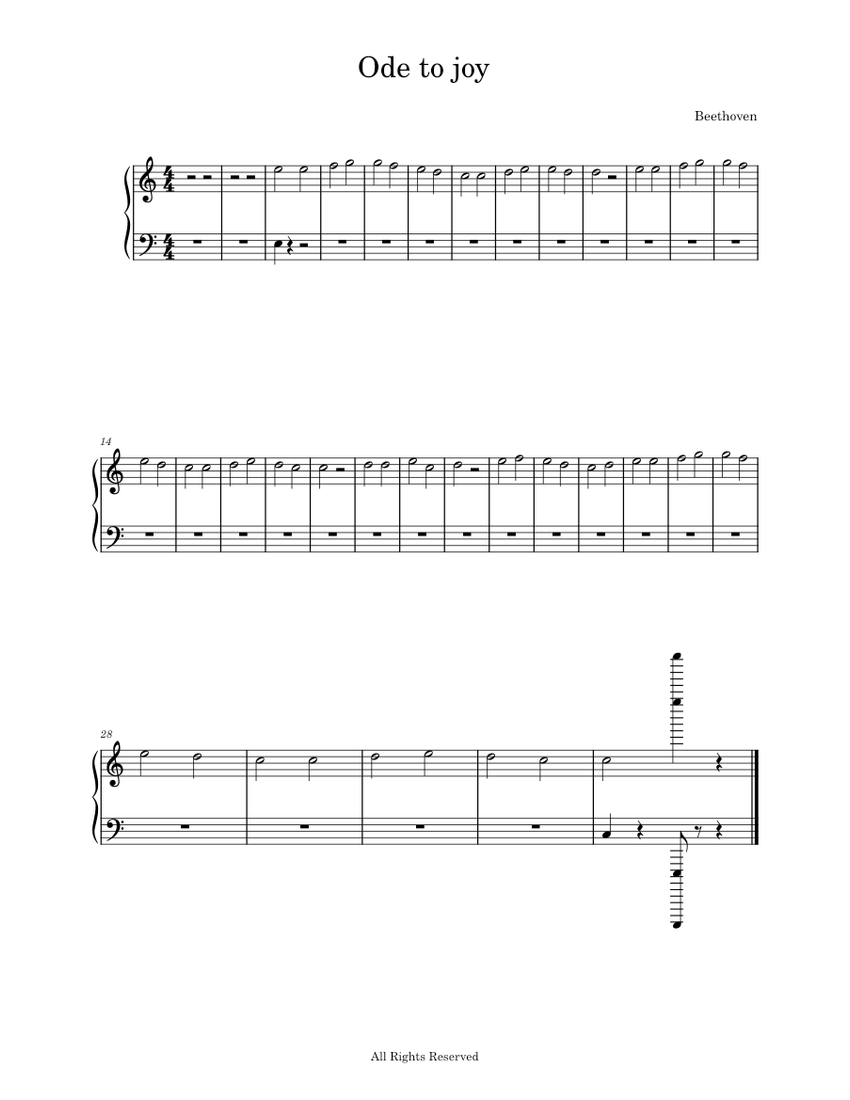 Ode to joy Sheet music for Piano (Solo) Easy | Musescore.com