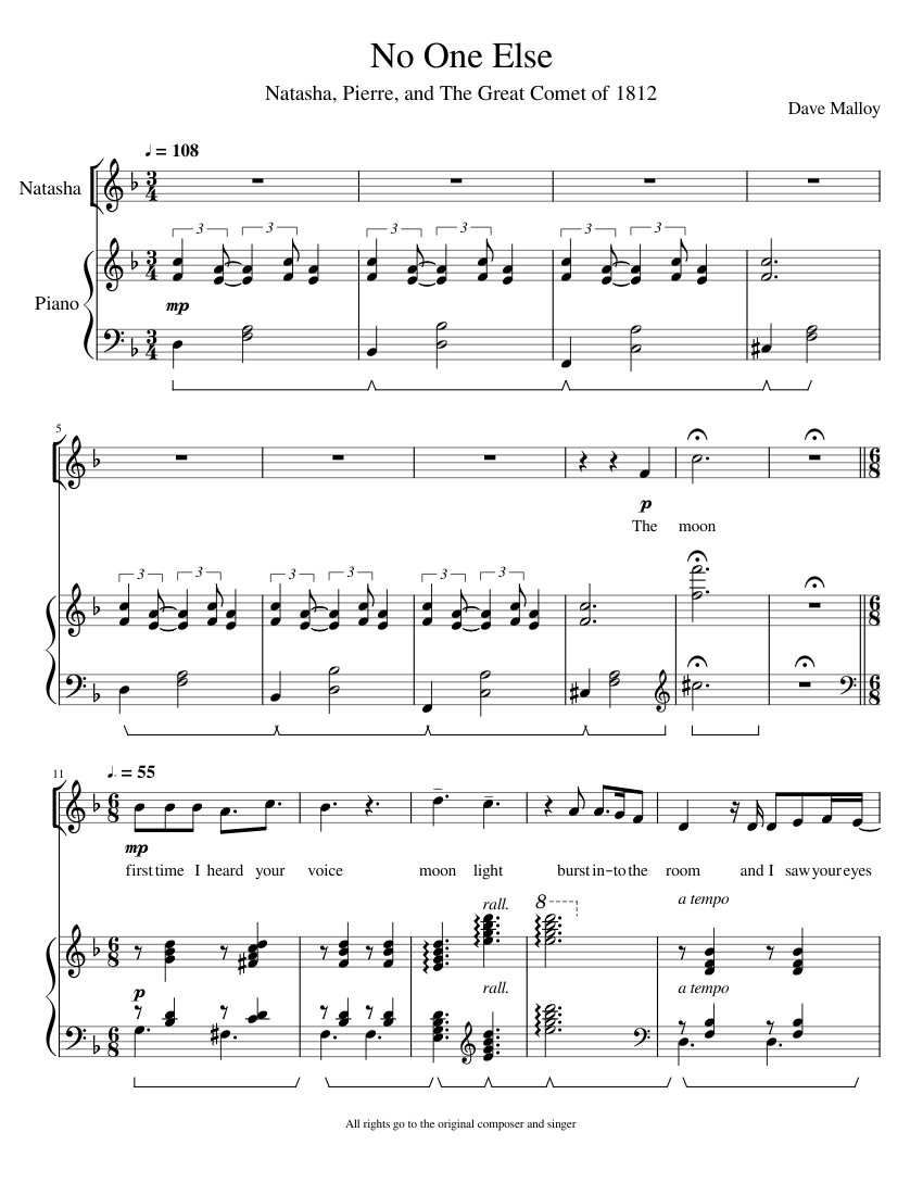 No_One_Else Sheet music for Piano, Flute alto (Solo) | Musescore.com