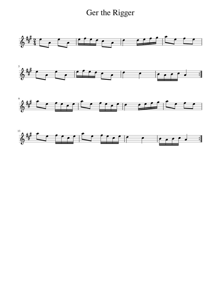 Ger the Rigger Sheet music for Piano (Solo) | Musescore.com