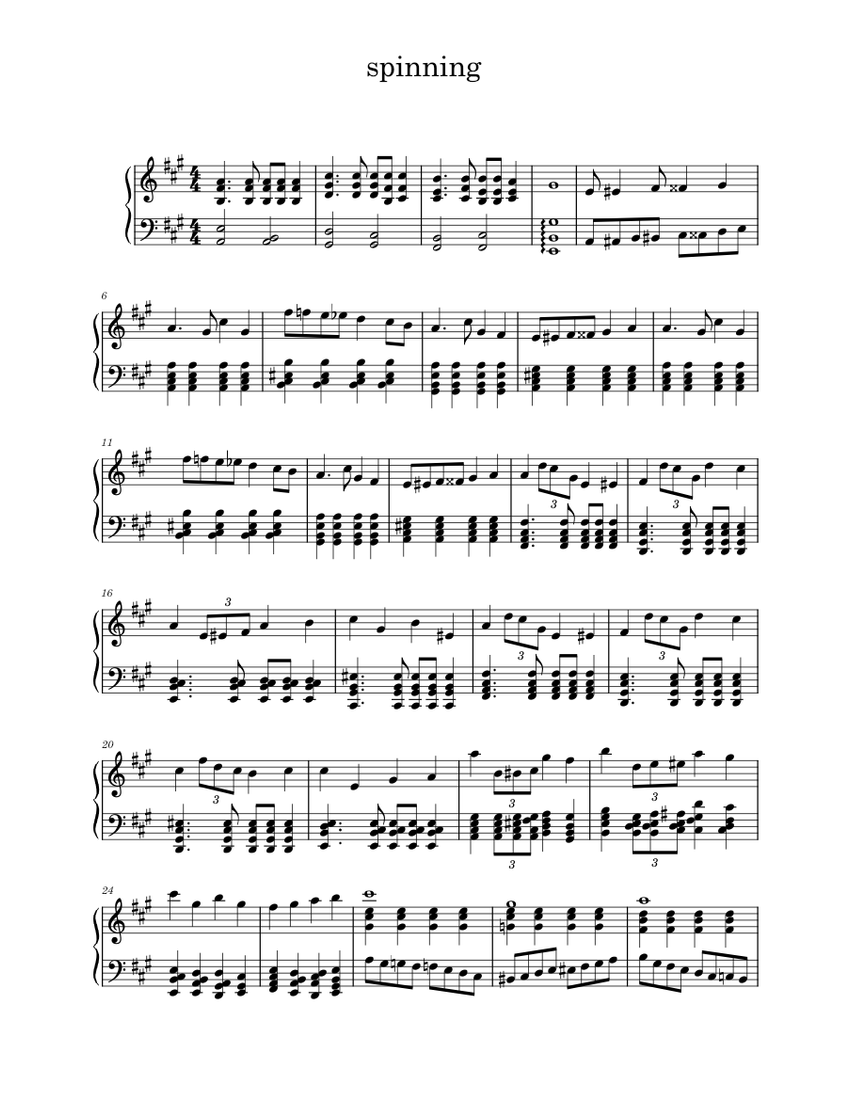 spinning Sheet music for Piano (Solo) | Musescore.com
