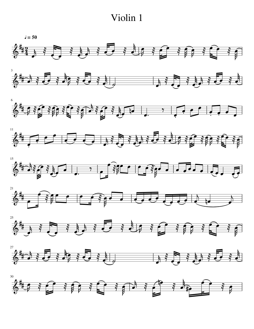 Violin 1 Sheet music for Violin (Solo) | Musescore.com
