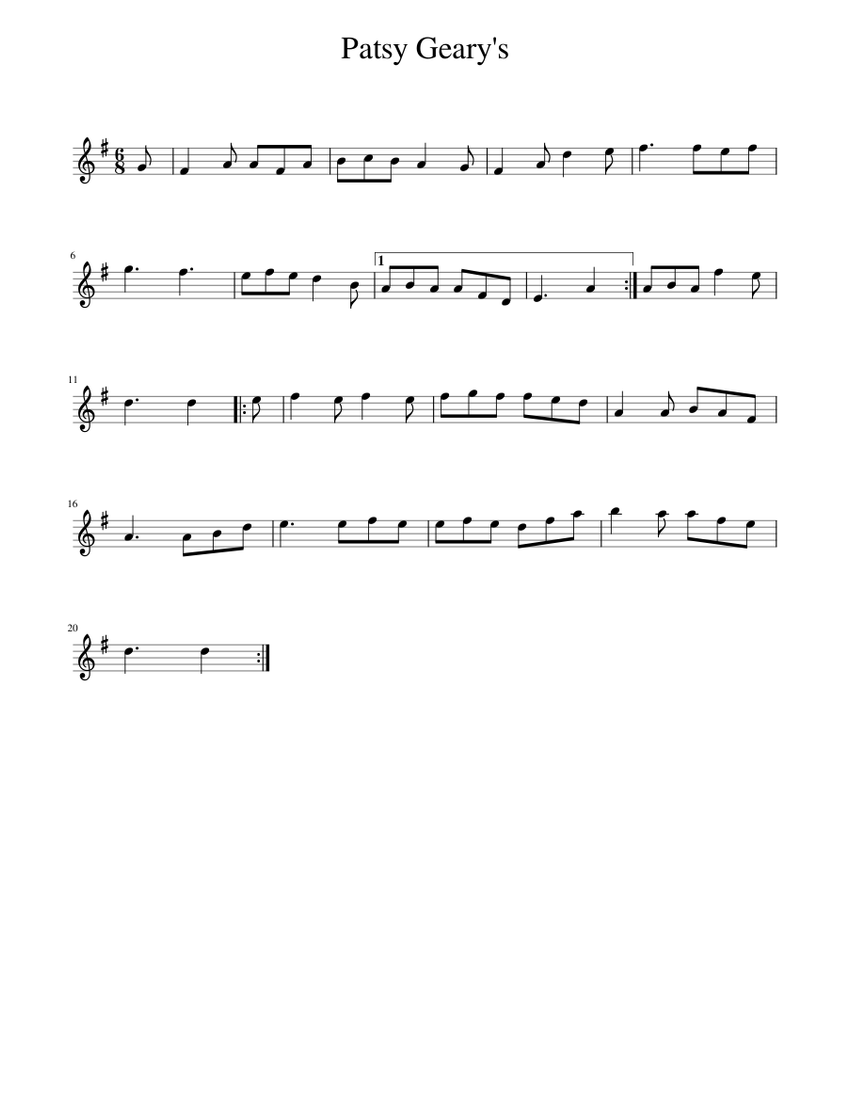 Patsy Geary's Sheet music for Piano (Solo) | Musescore.com