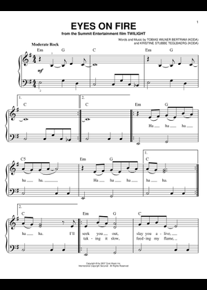Play Official version of Eyes on fire Sheet Music by Blue Foundation ...