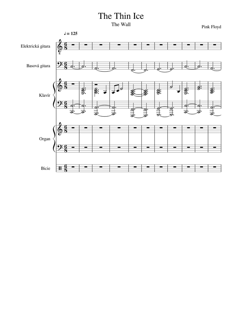 The Thin Ice Sheet Music for Piano, Organ, Guitar, Bass guitar & more ...