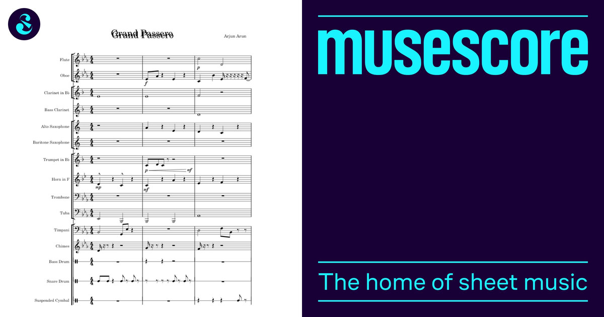 Grand Passero - Arjun Arun Sheet music for Trombone, Tuba, Flute, Oboe ...
