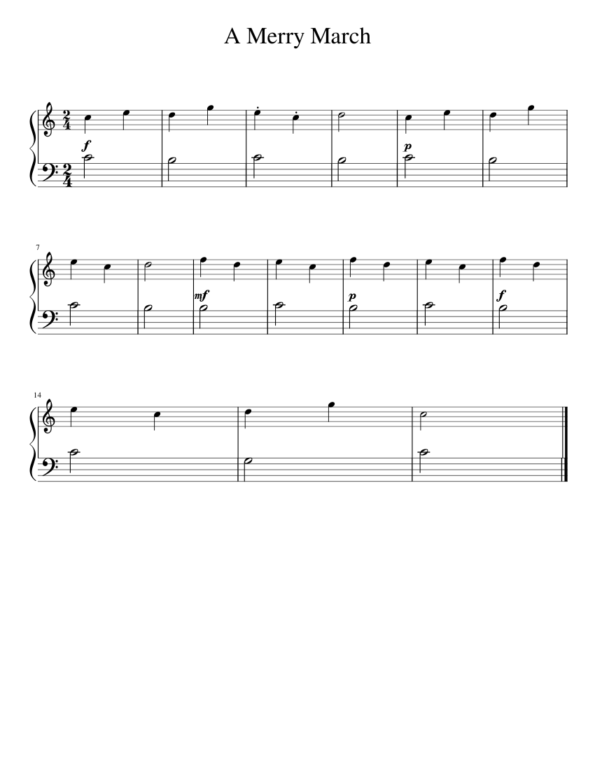 A Merry March Sheet Music for Piano (Solo) Easy | MuseScore.com