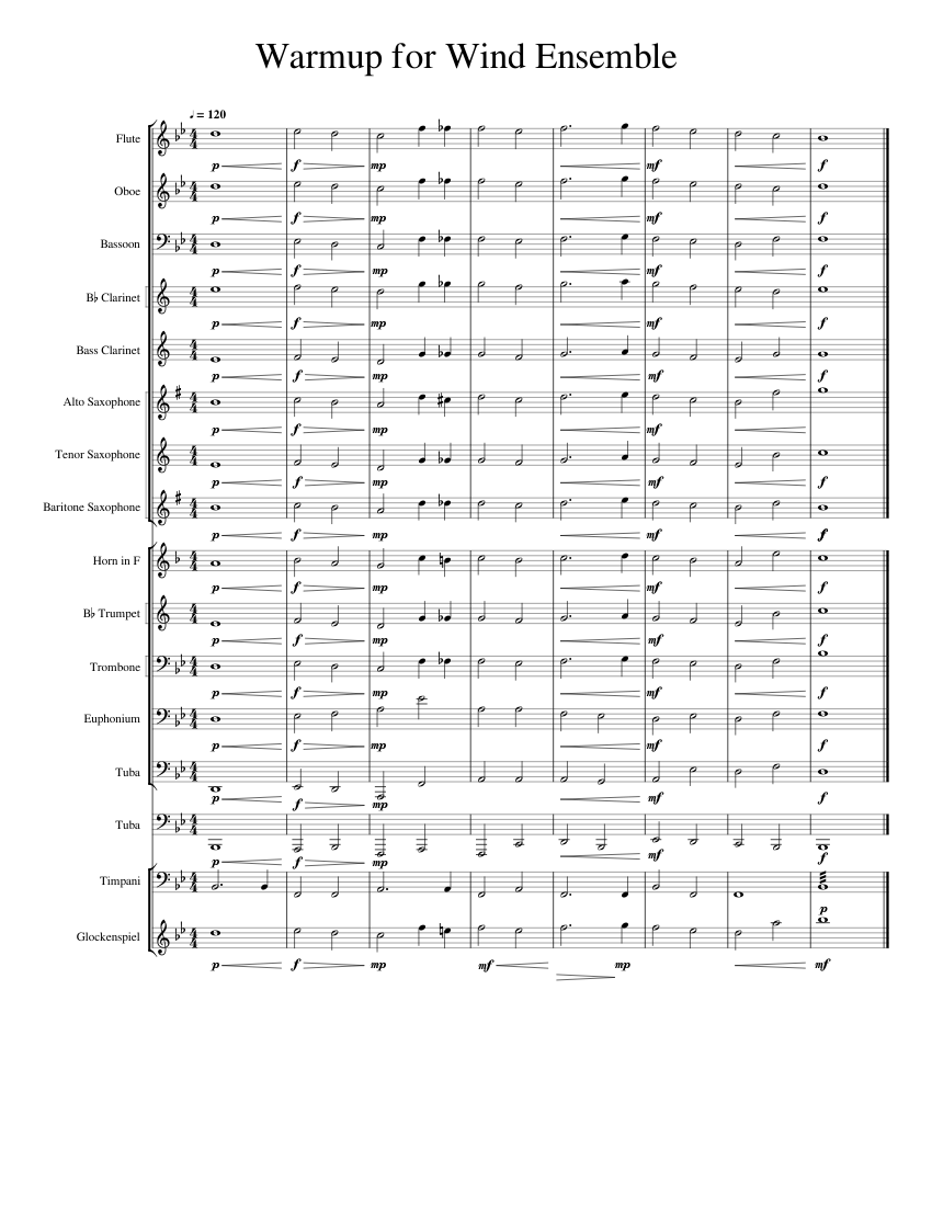 Warmup for Wind Ensemble Sheet music for Trombone, Euphonium, Tuba ...
