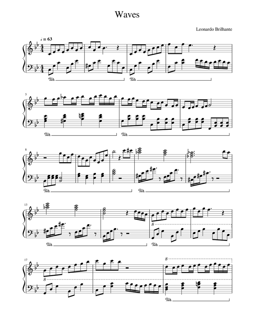 Waves Sheet Music for Piano (Solo) | MuseScore.com