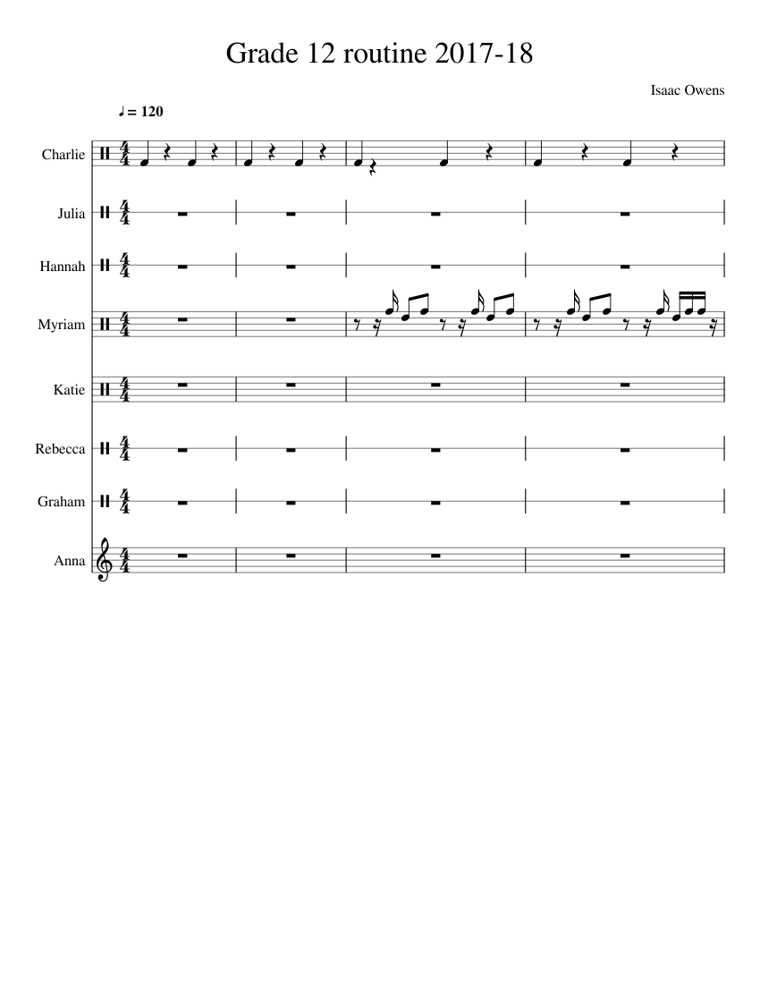 Offbeat Grade 12 routine (2017) Sheet music for Snare drum, Drum group ...