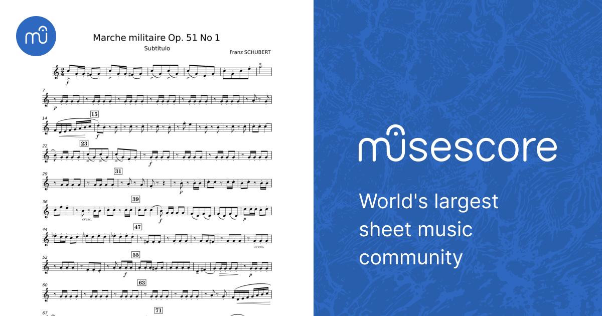 Marche Militaire - Franz Schubert Sheet music for Piano (Solo) Easy ...