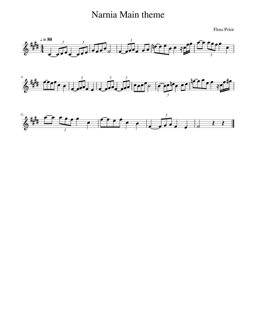 Narnia main theme-violin Sheet Music for Violin (Solo) | MuseScore.com