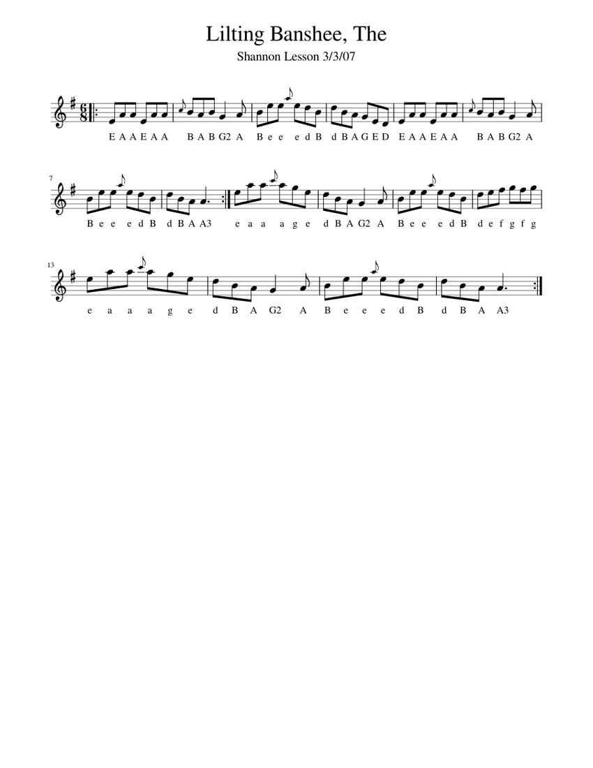 The Lilting Banshee Sheet music for Piano (Solo) | Musescore.com