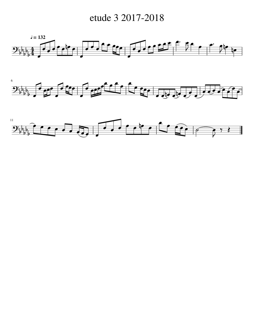 etude 3 2017-2018 Sheet music for Piano (Solo) Easy | Musescore.com