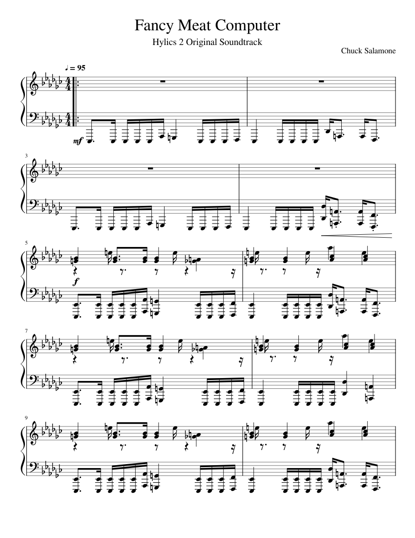 Fancy Meat Computer - Hylics 2 (Piano Arrangement) Sheet music for ...