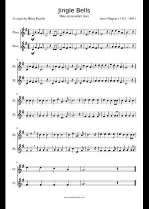 Jingle Bells Recorder Notes Easy Jingle Bells Easy Piano Sheet Music,