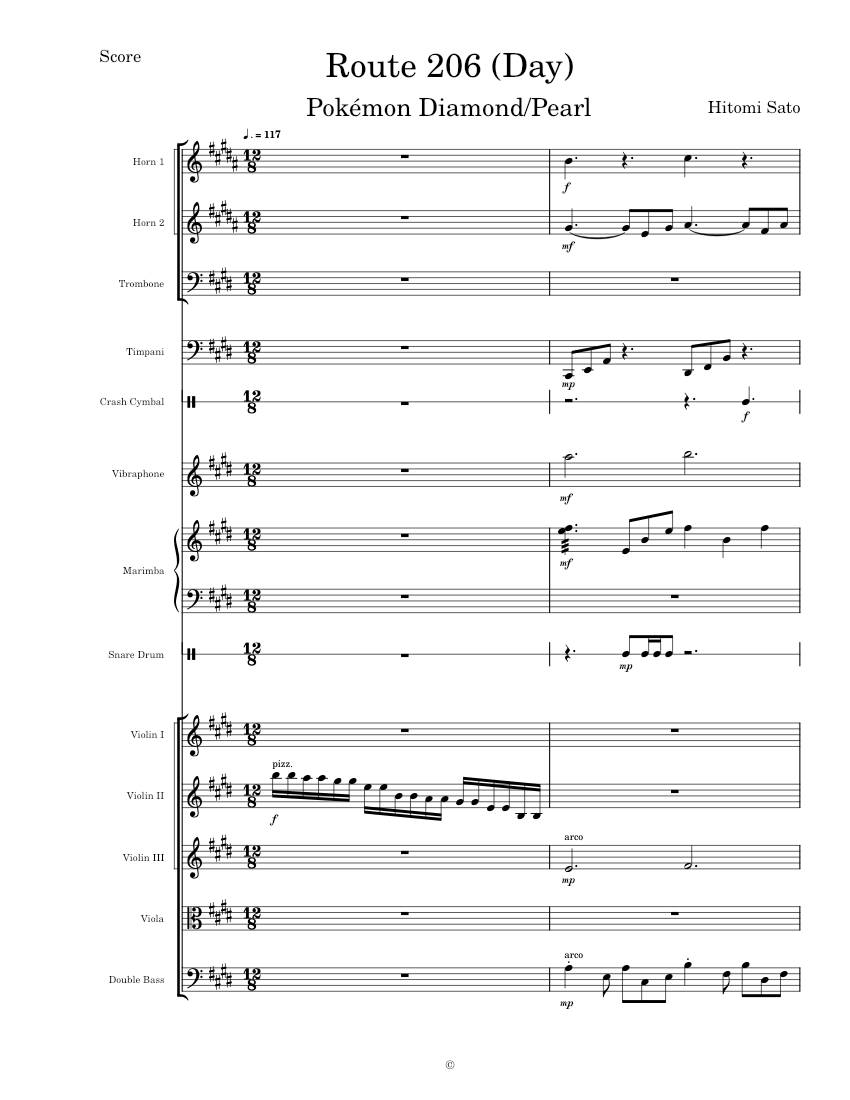 Route 206 (Day) (Pokémon Diamond/Pearl) - Transcribed Score Sheet Music ...