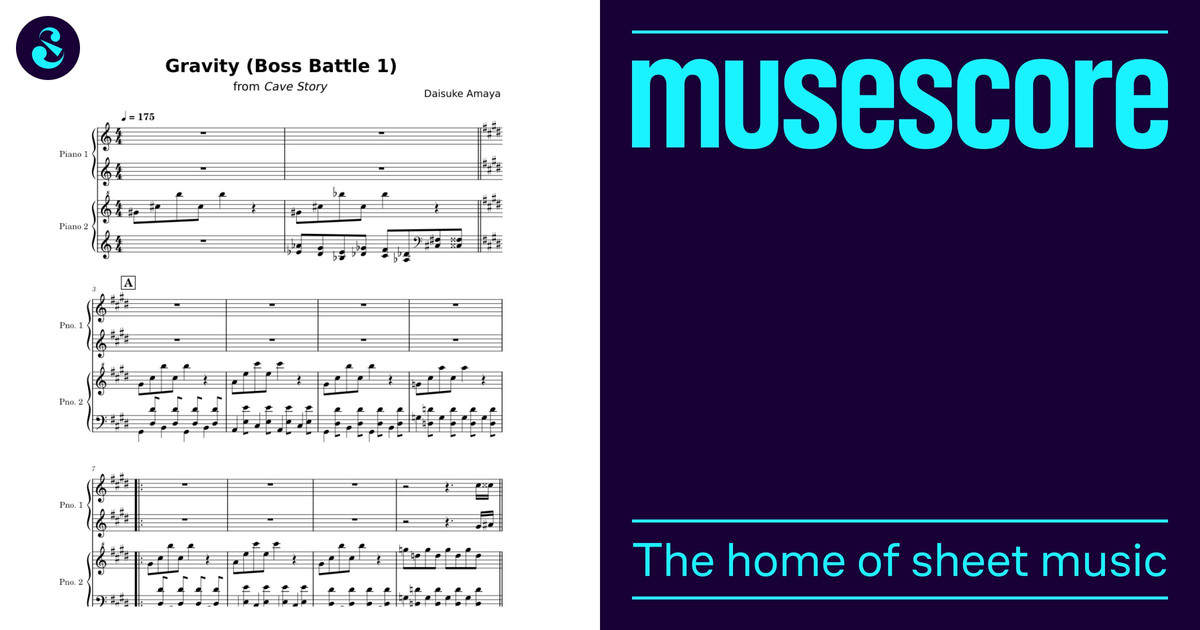 Boss Battle 1 (Cave Story) - Daisuke Amaya Sheet Music for Piano (Piano ...