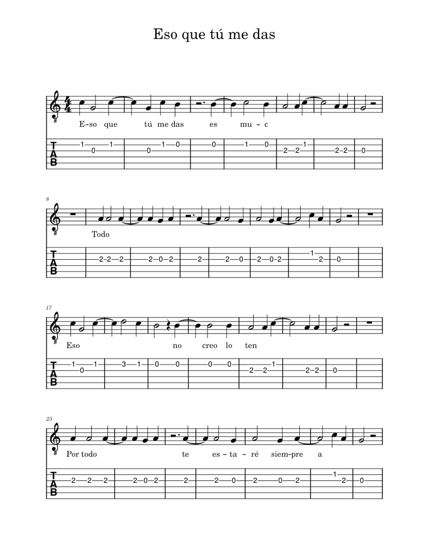 Eso que tu me das – OMW Sheet music for Guitar (Solo) | Musescore.com