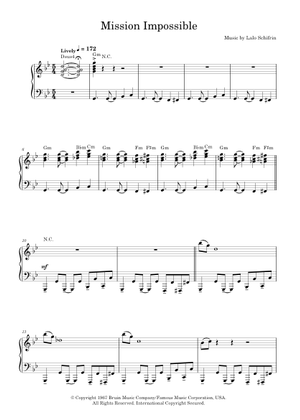 Mission Impossible Sheet Music for Cello (String Ensemble) | MuseScore.com