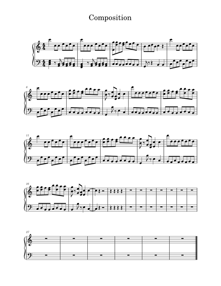 Composition Sheet music for Piano (Solo) Easy | Musescore.com