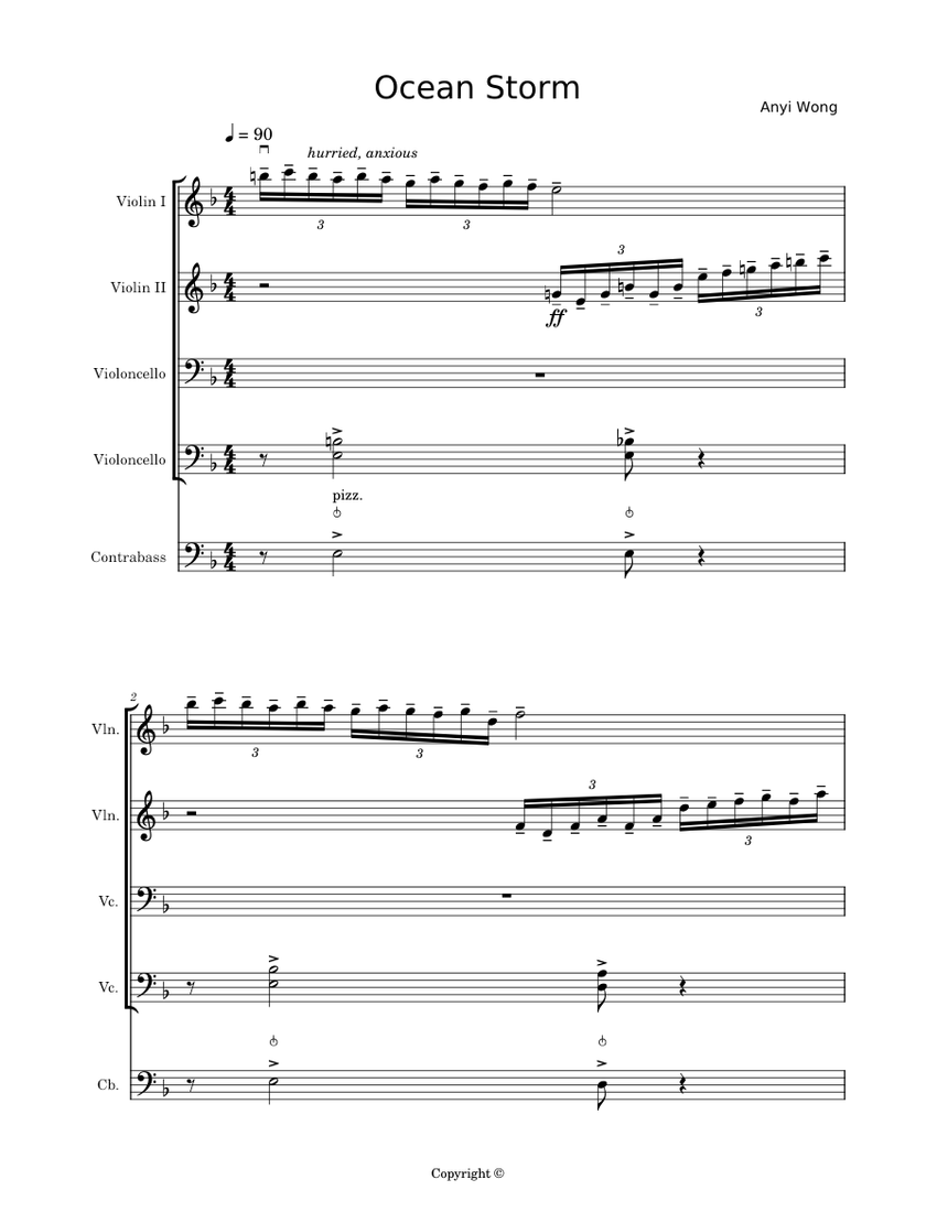 'Ocean Storm' Original Composition by Anyi Wong Sheet music for ...