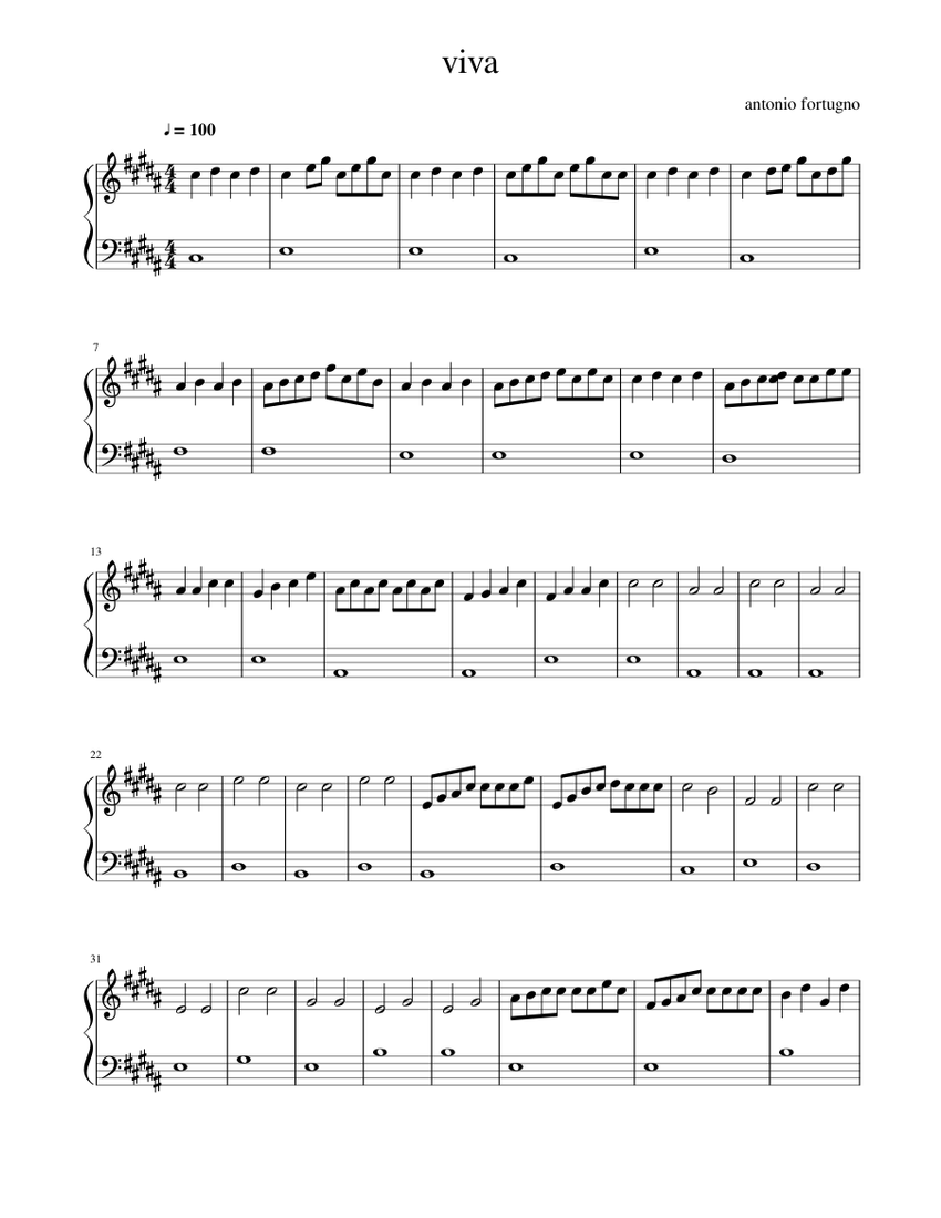 viva Sheet music for Piano (Solo) Easy | Musescore.com