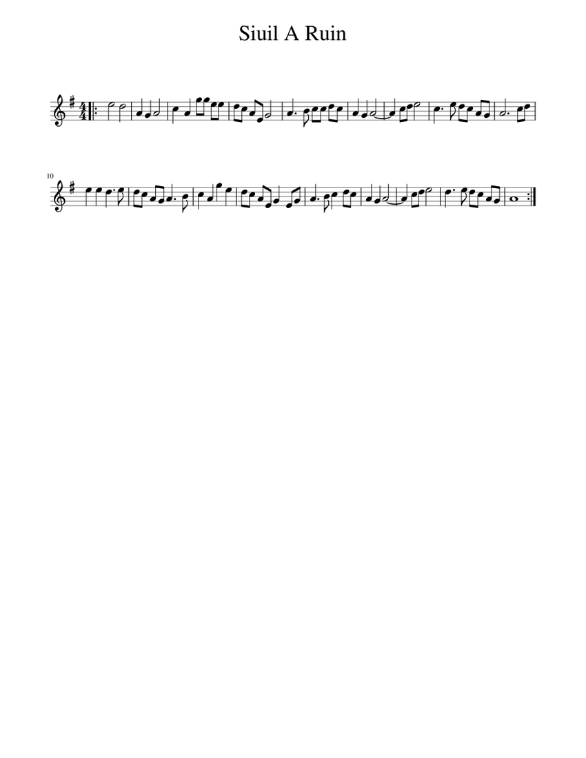 Siuil A Ruin Sheet music for Piano (Solo) | Musescore.com