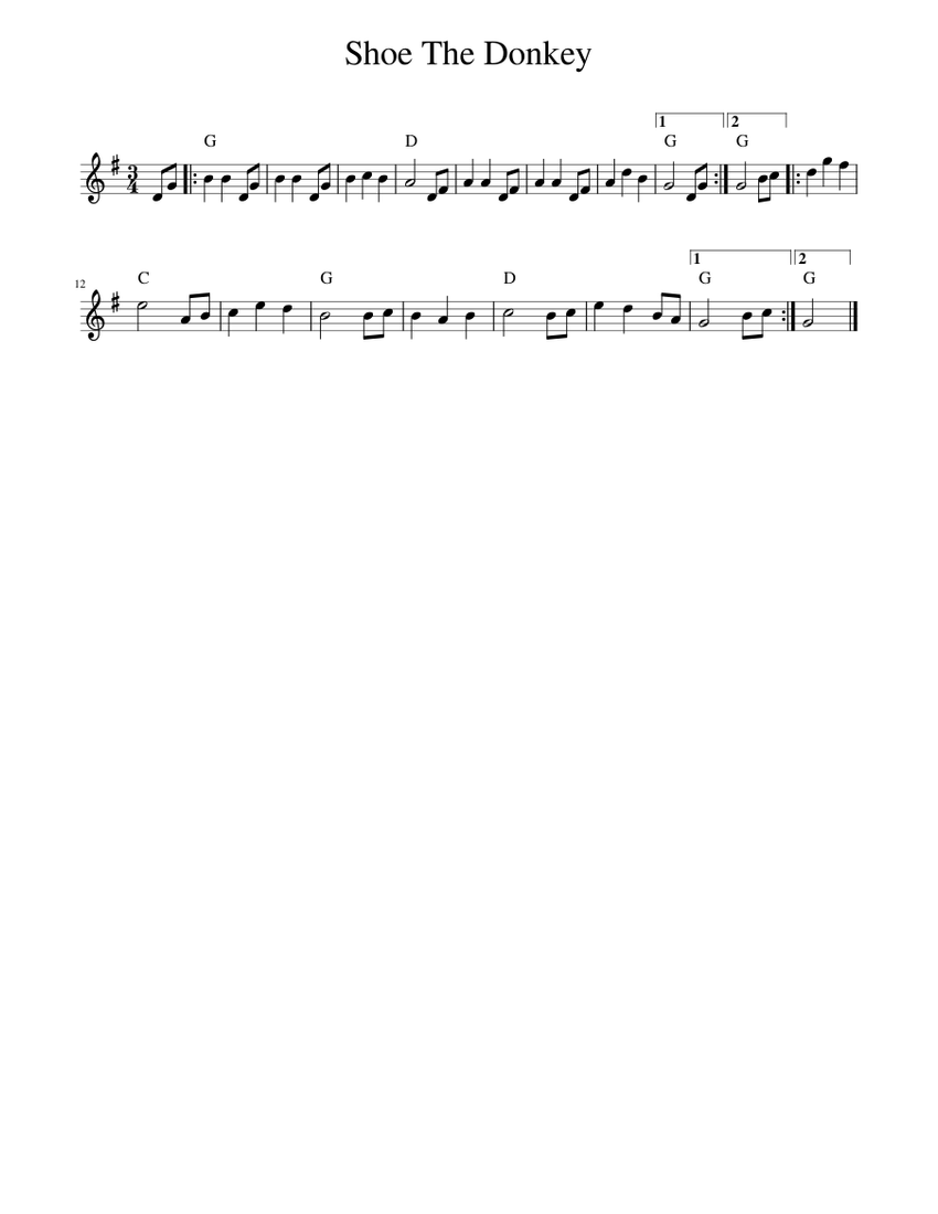 Shoe The Donkey Sheet music for Piano (Solo) Easy | Musescore.com