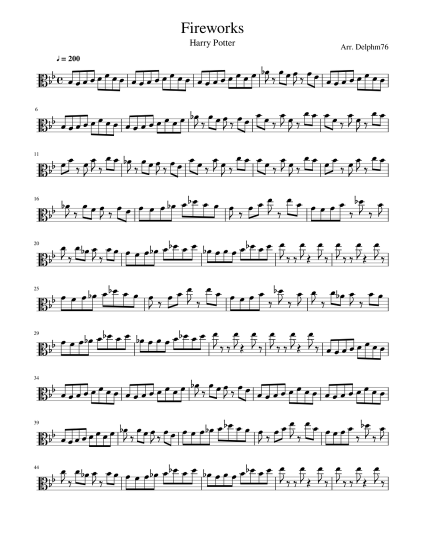 Fireworks Sheet music for Viola (Solo) | Musescore.com