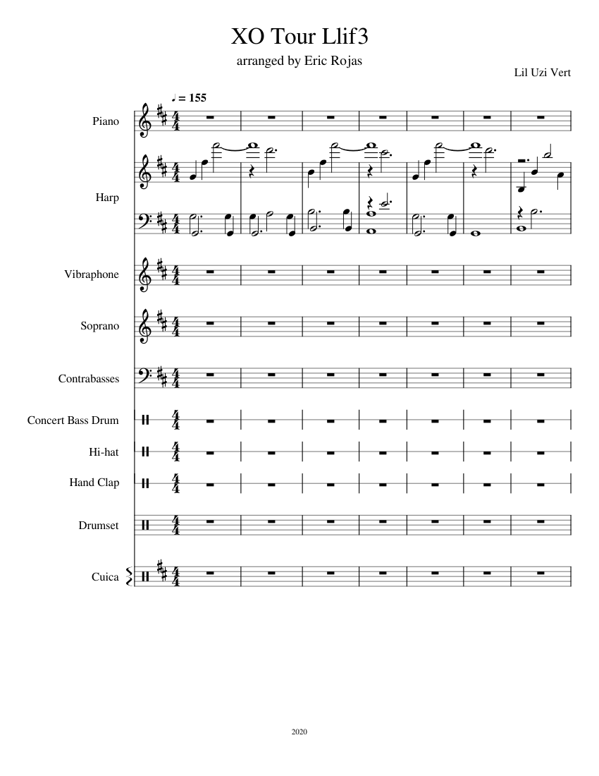 XO Tour Llif3 Sheet music for Piano, Soprano, Vibraphone, Drum group ...