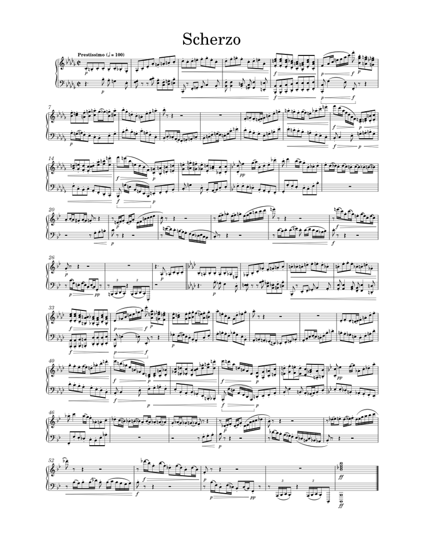 Scherzo in B-flat Sheet music for Piano (Solo) | Musescore.com