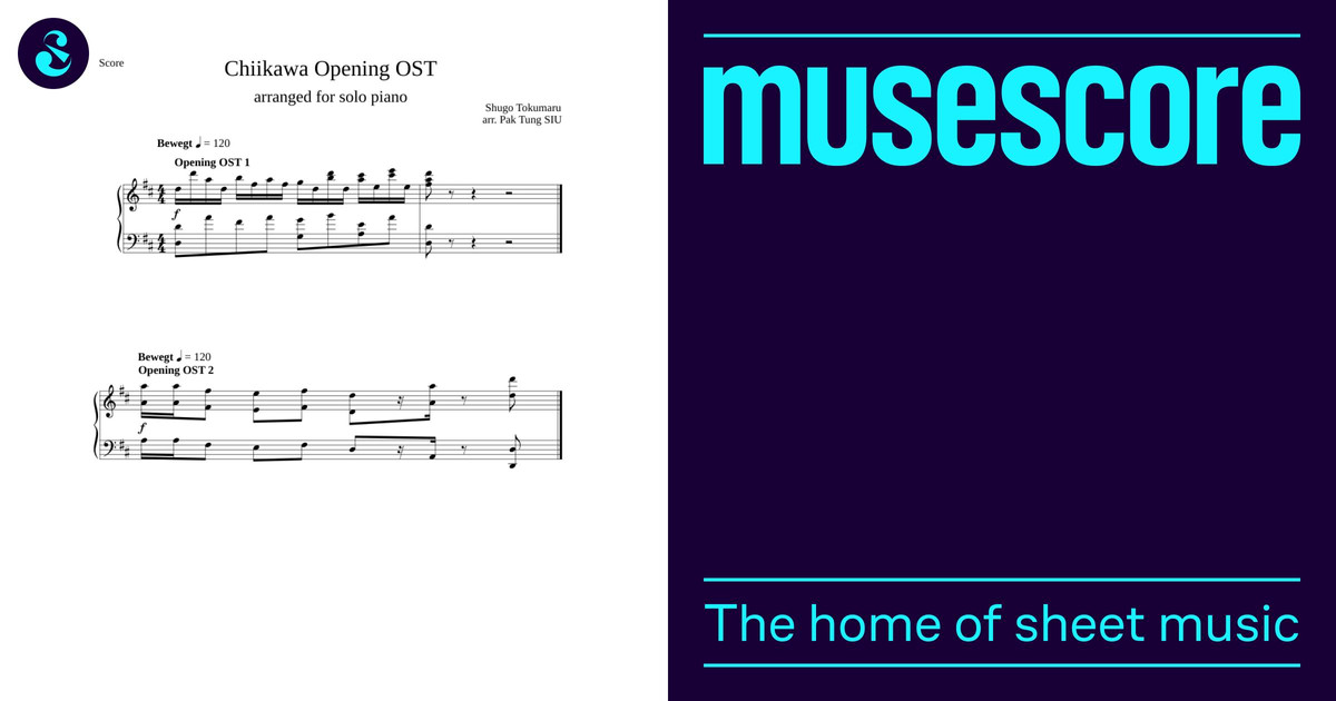 Chiikawa Original Soundtrack - Opening – Shugo Tokumaru Sheet Music for ...