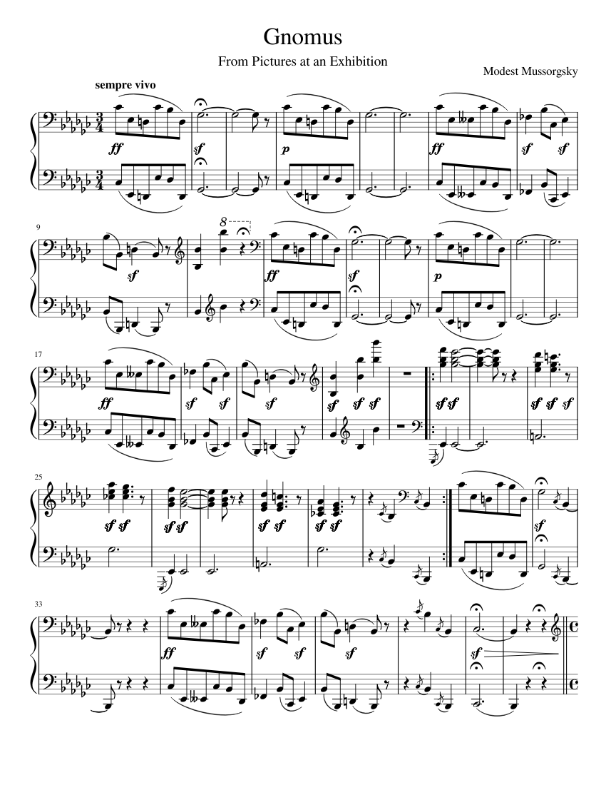 Gnomus Sheet music for Piano (Solo) | Musescore.com