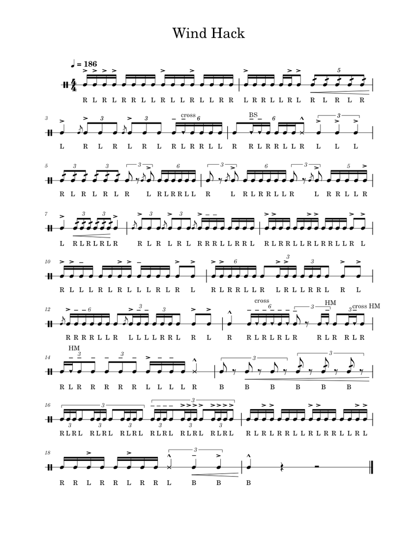 Wind_Hack Sheet music for Snare drum (Solo) | Musescore.com