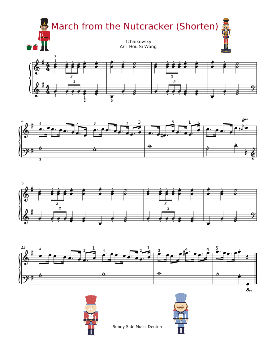 The nutcracker suite - march – Pyotr Ilyich Tchaikovsky Sheet Music for ...