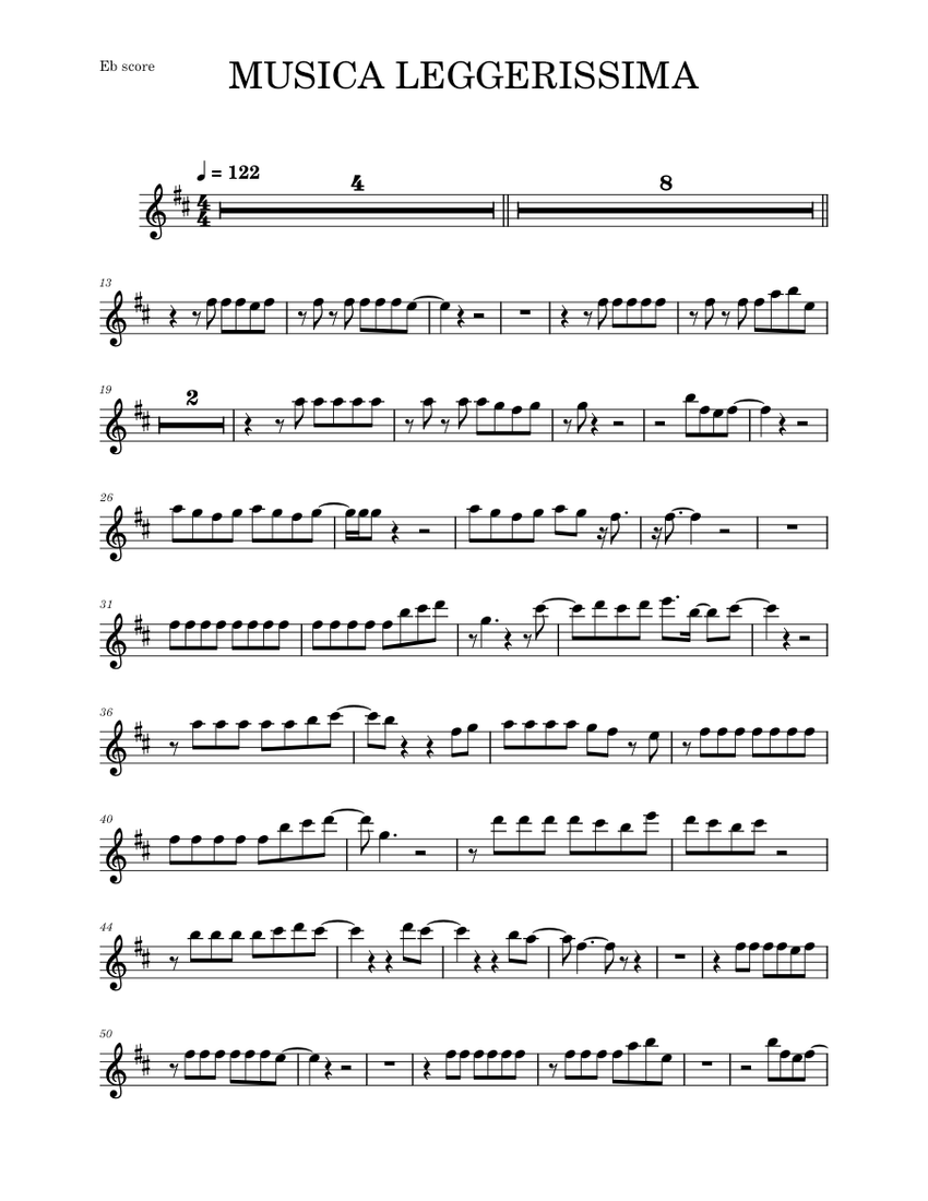 Musica Leggerissima – Colapesce Sheet music for Saxophone alto (Solo ...