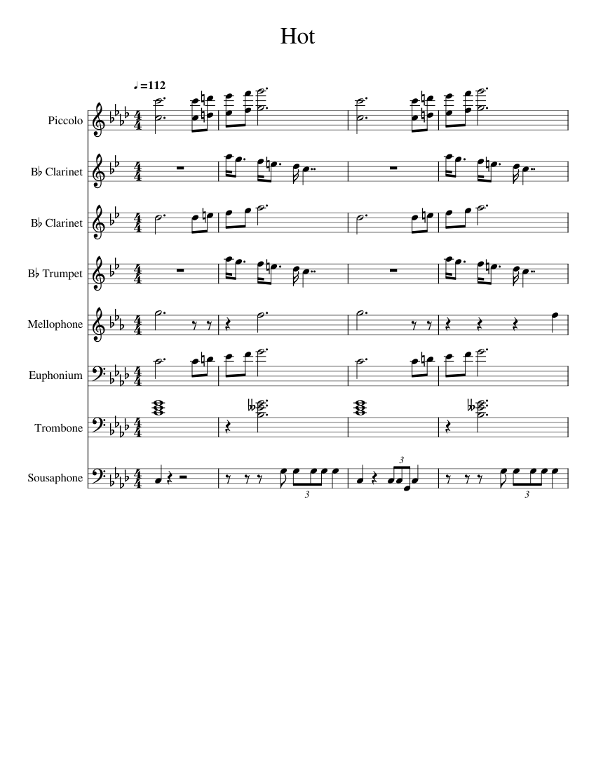 Hot - piano tutorial